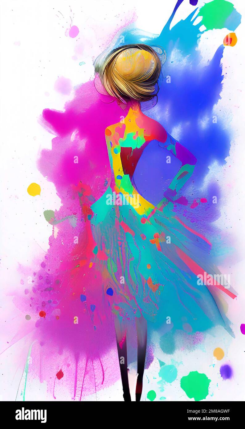 Painting art girl, girl portrait art, abstract girl, abstract model ...