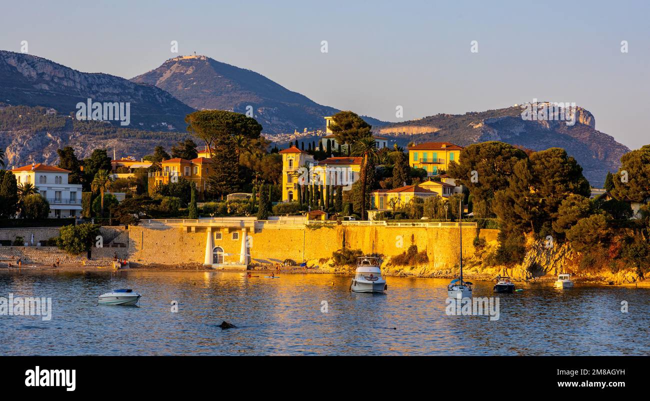 Saint Jean Cap Ferrat, France - August 3, 2022: Seashore panorama of ...