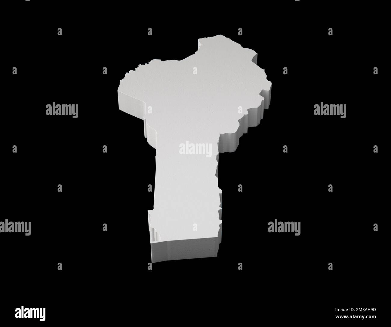 A 3D illustration of Benin map Geography Cartography and topology on ...