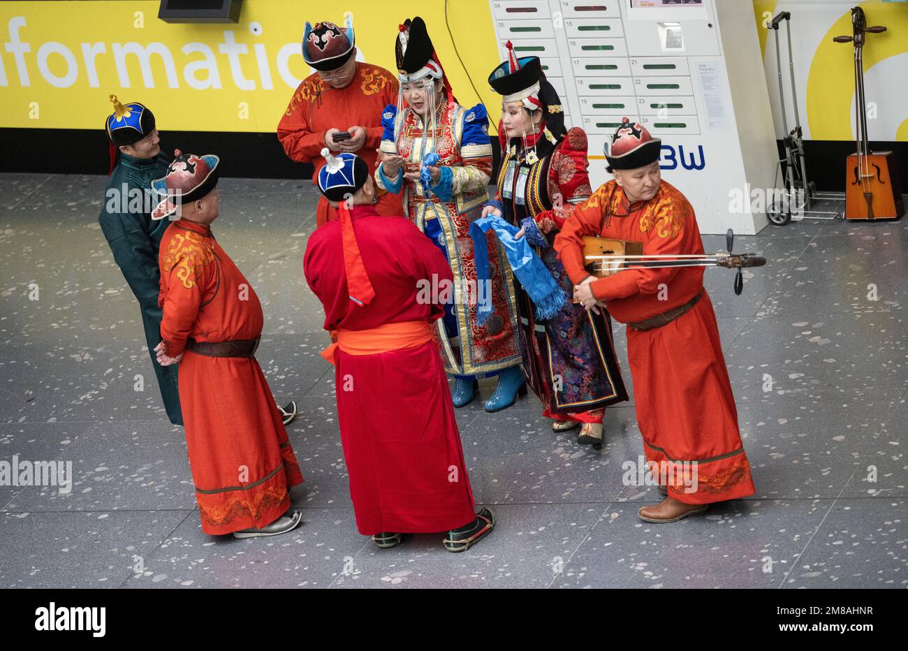 Stuttgart, Germany. 13th Jan, 2023. People in traditional Mongolian ...