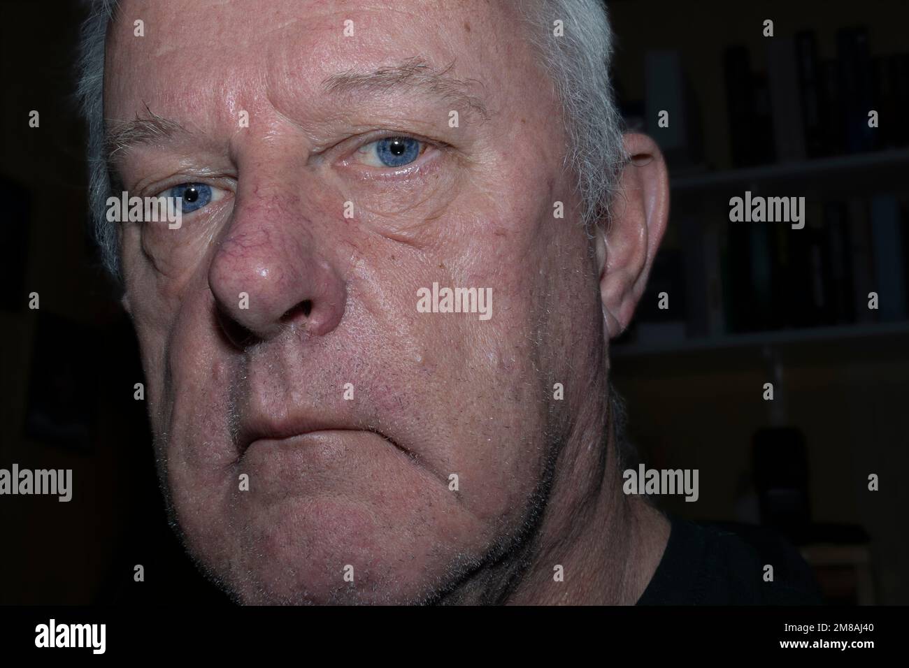 Old man with blue eyes from Sweden in closeup pic Stock Photo - Alamy