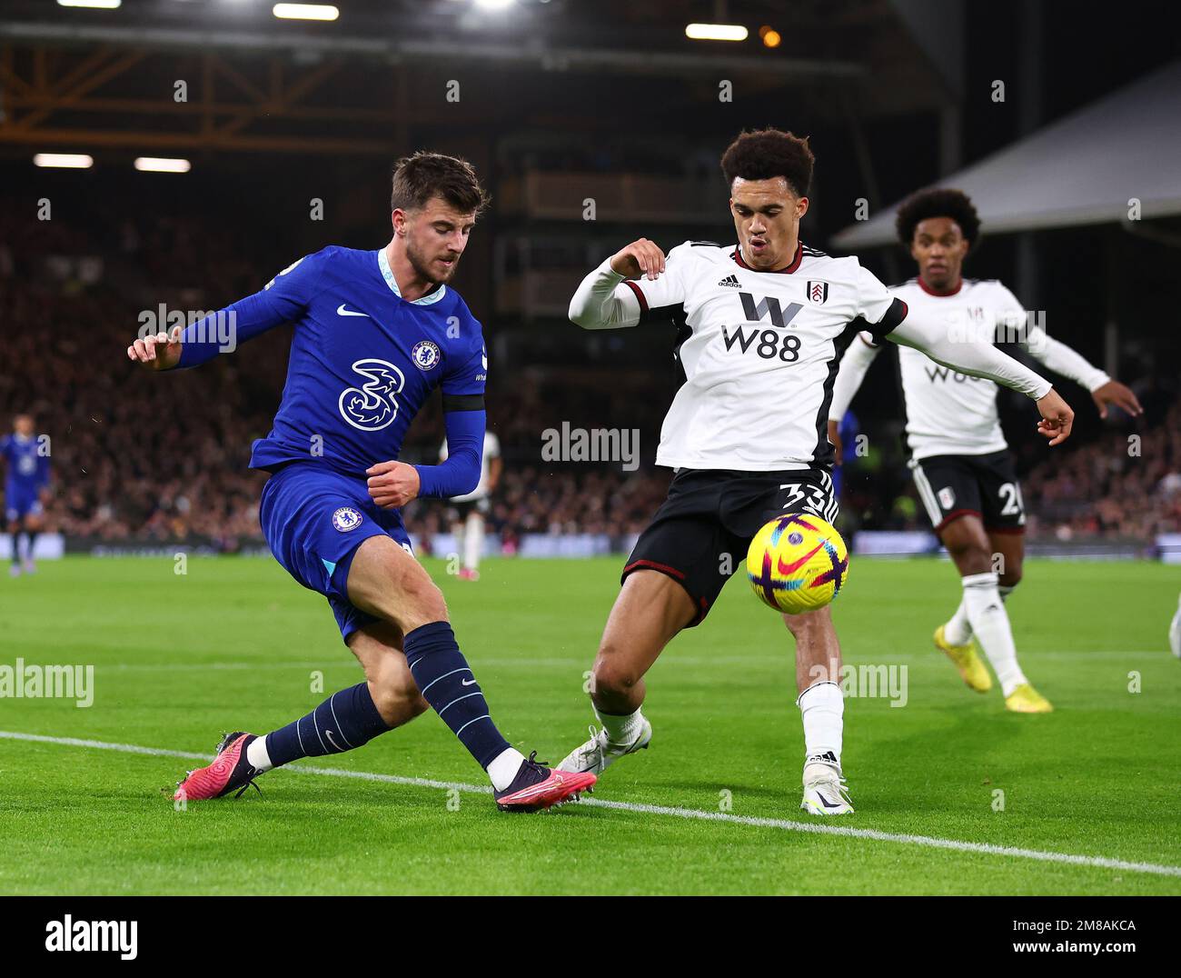 London, England, 12th January 2023. Antonee Robinson of Fulham with ...