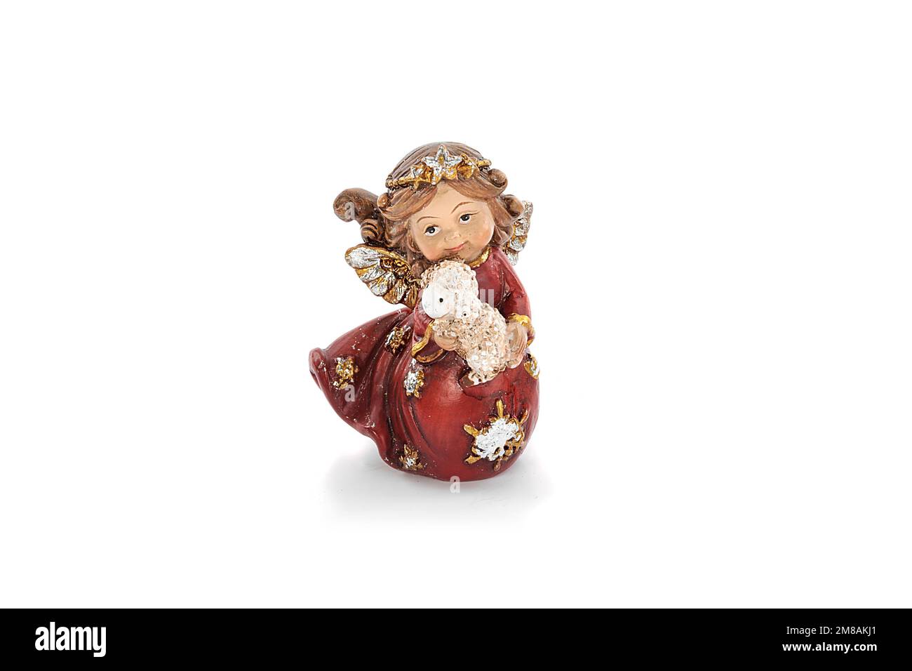 Ceramic angel figurine on a white background. Ideal for Christmas and ...