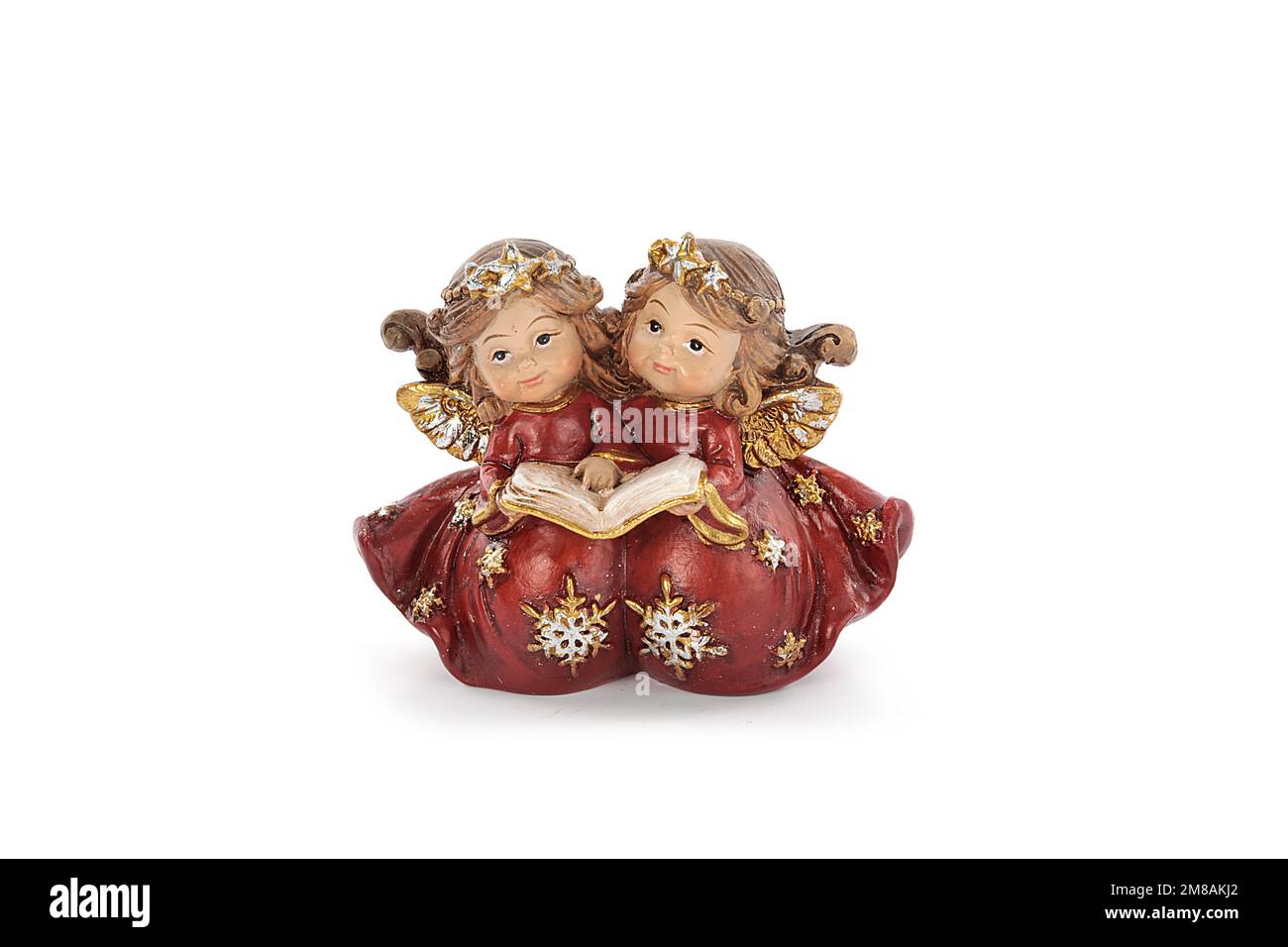 Ceramic angel figurine on a white background. Ideal for Christmas and ...