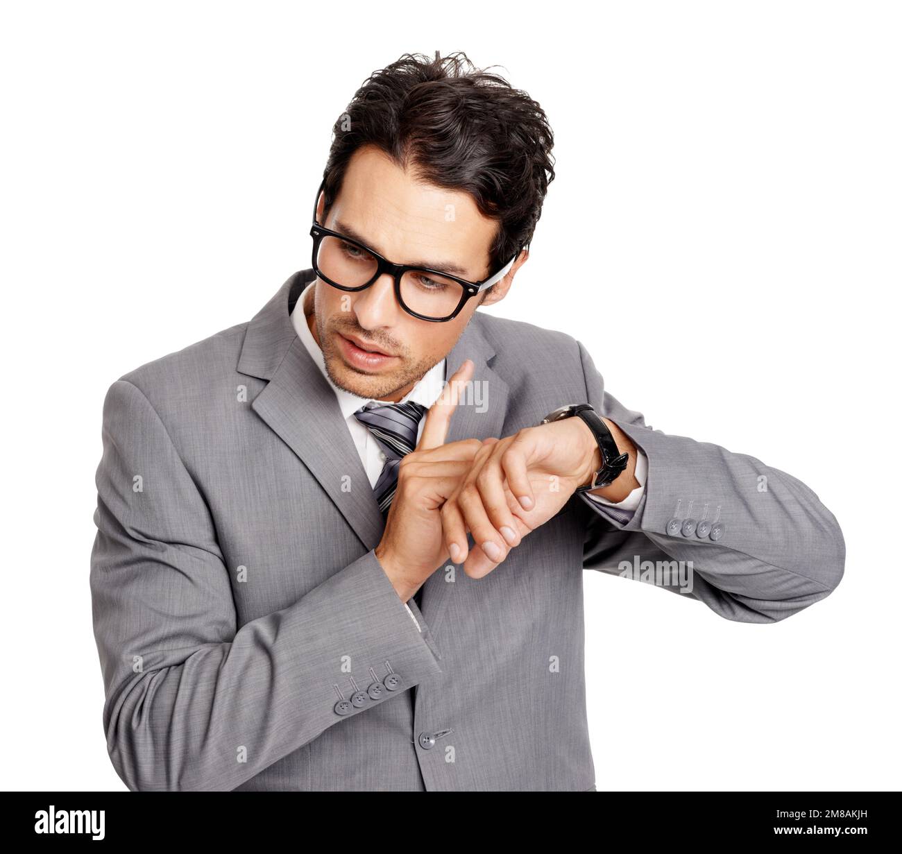 Man tapping on smart watch hi-res stock photography and images - Alamy