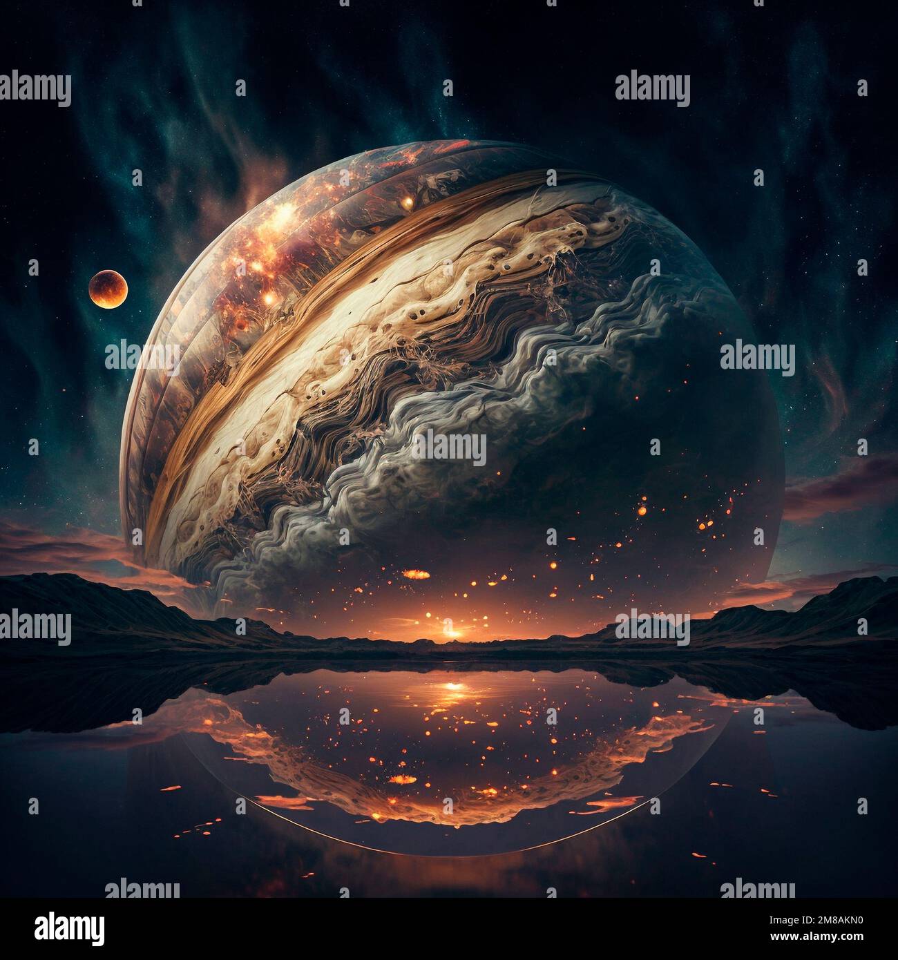 Fantasy landscape planets big galaxy hi-res stock photography and ...