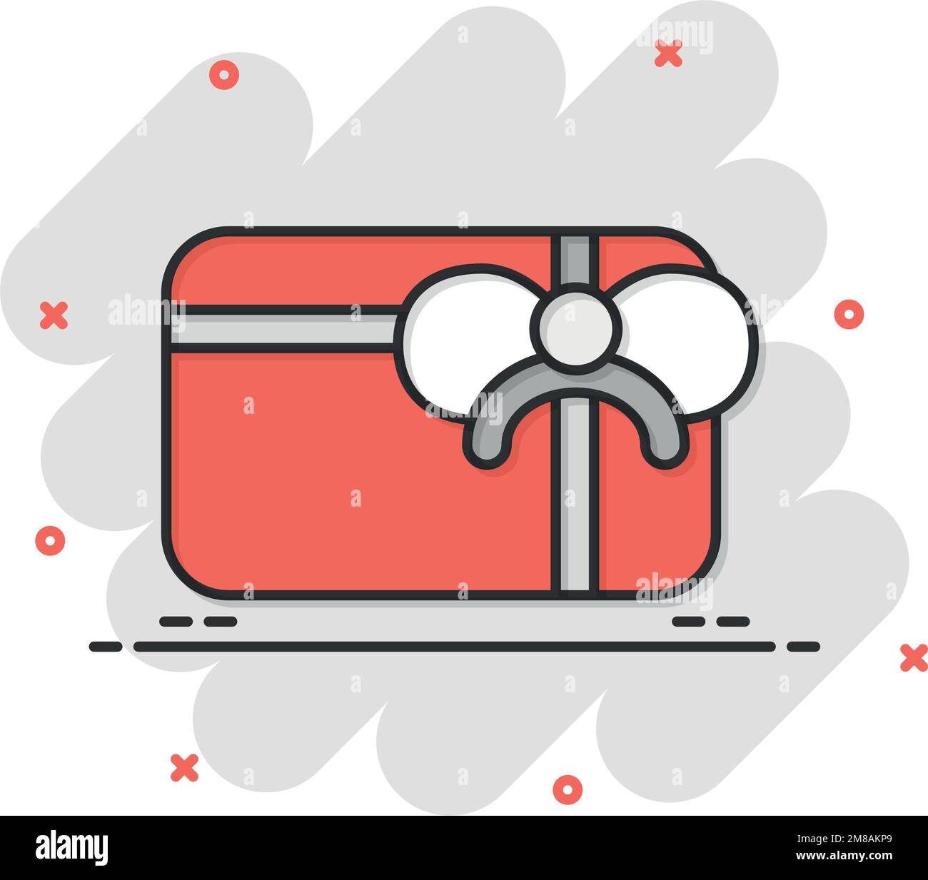 Gift card icon in comic style. Discount coupon cartoon vector ...