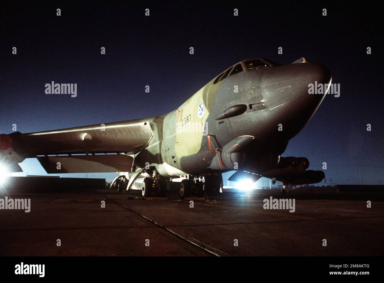 A right front view of a 93rd Bombardment Wing B-52 Stratofortress ...