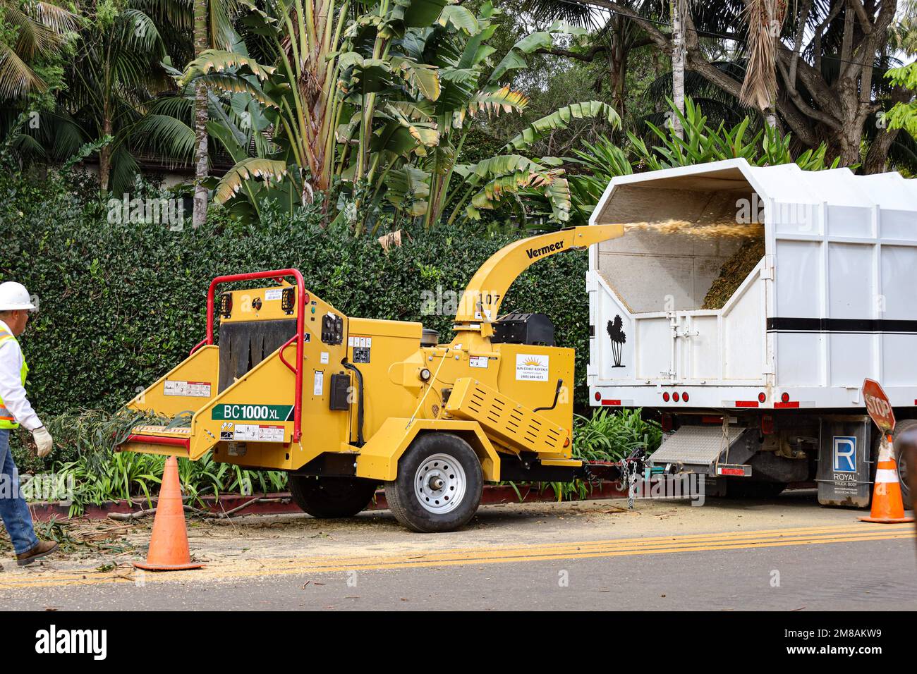 Montecito, California, U.S.A. 12th Jan, 2023. Workers are putting the ...