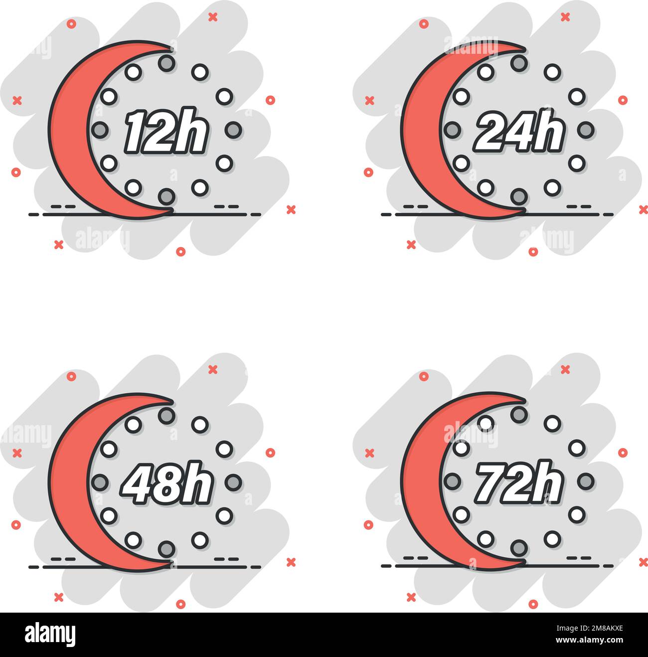 Clock icon in comic style. Timer countdown cartoon vector illustration ...
