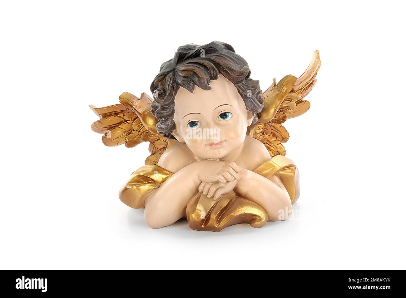 Ceramic angel figurine on a white background. Ideal for Christmas and ...