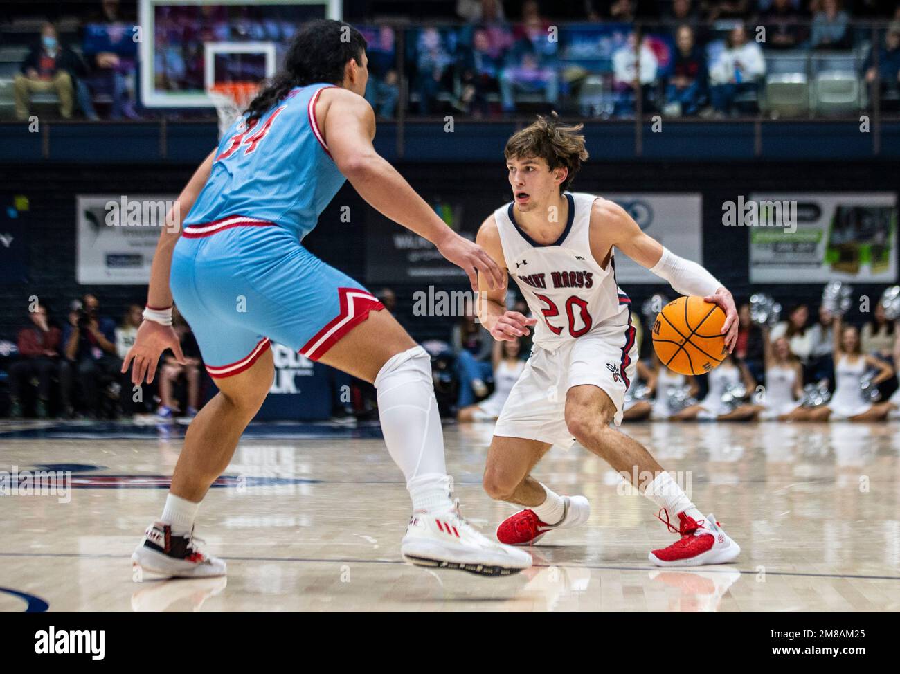 January 12 2023 Moraga CA, U.S.A. St. Mary's guard Aidan Mahaney (20 ...