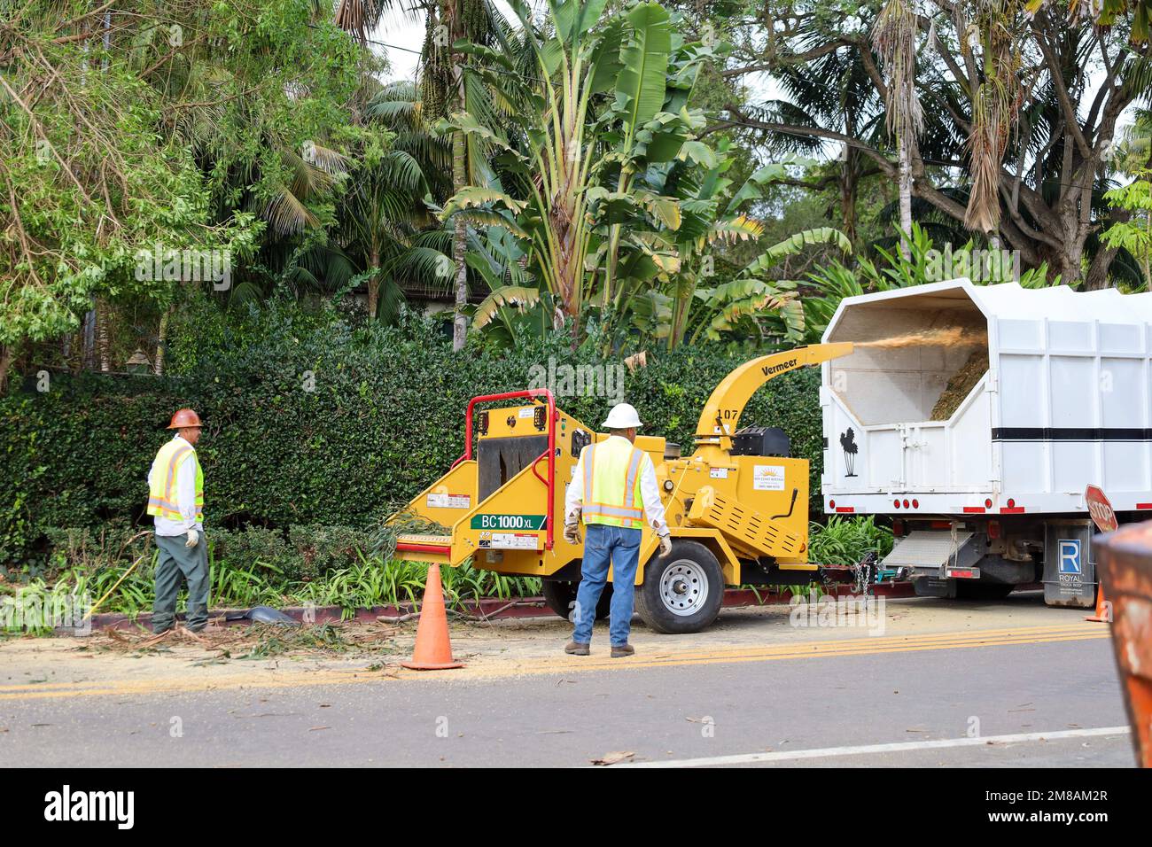 Montecito, California, U.S.A. 12th Jan, 2023. Workers are putting the ...