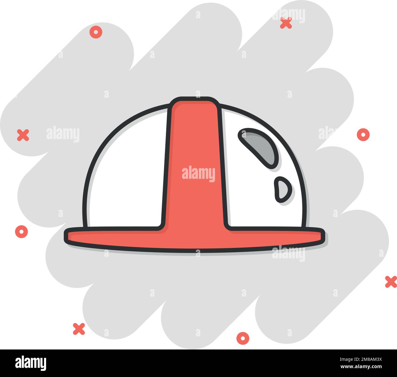 Construction helmet icon in comic style. Safety cap cartoon vector ...