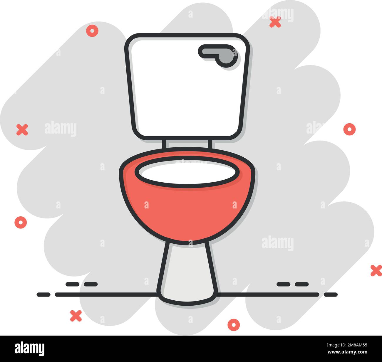 Toilet bowl icon in comic style. Hygiene cartoon vector illustration on ...