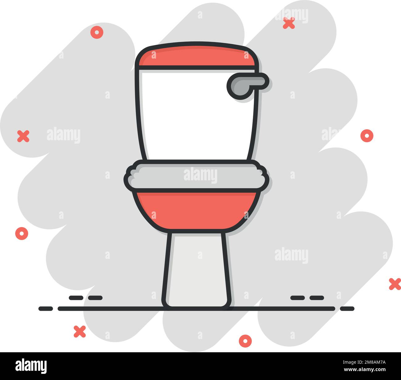 Toilet bowl icon in comic style. Hygiene cartoon vector illustration on ...