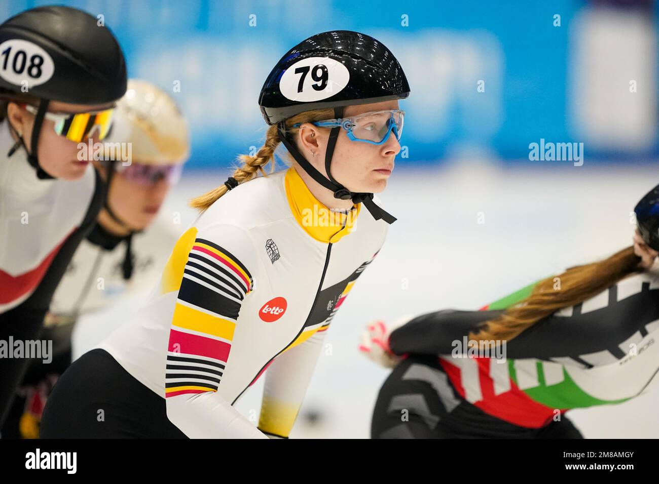 GDANSK, POLAND - JANUARY 13: Tineke den Dulk of Belgium competing on ...