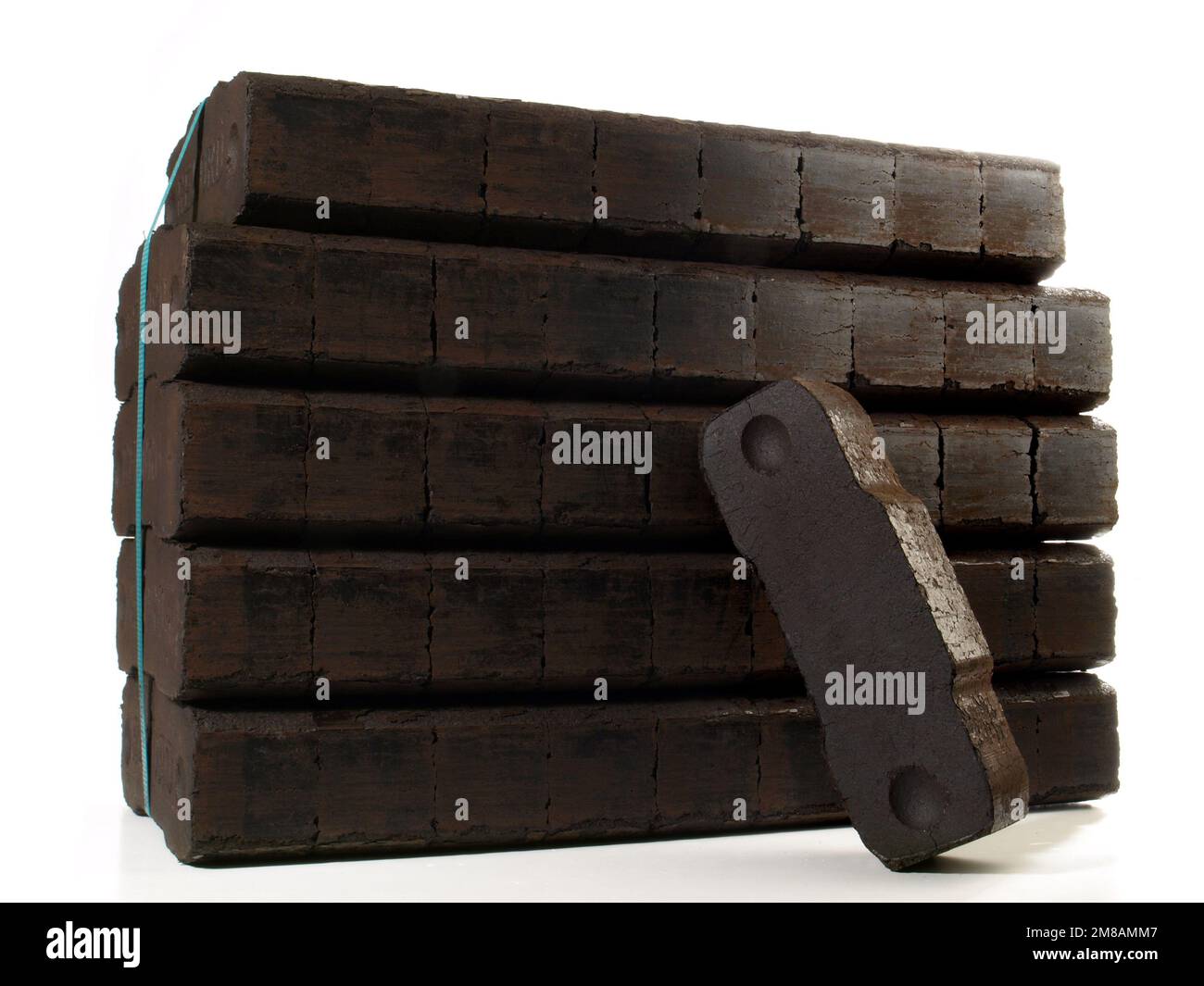 Coal Briquettes - Briquette Bundle isolated on white Background Stock ...