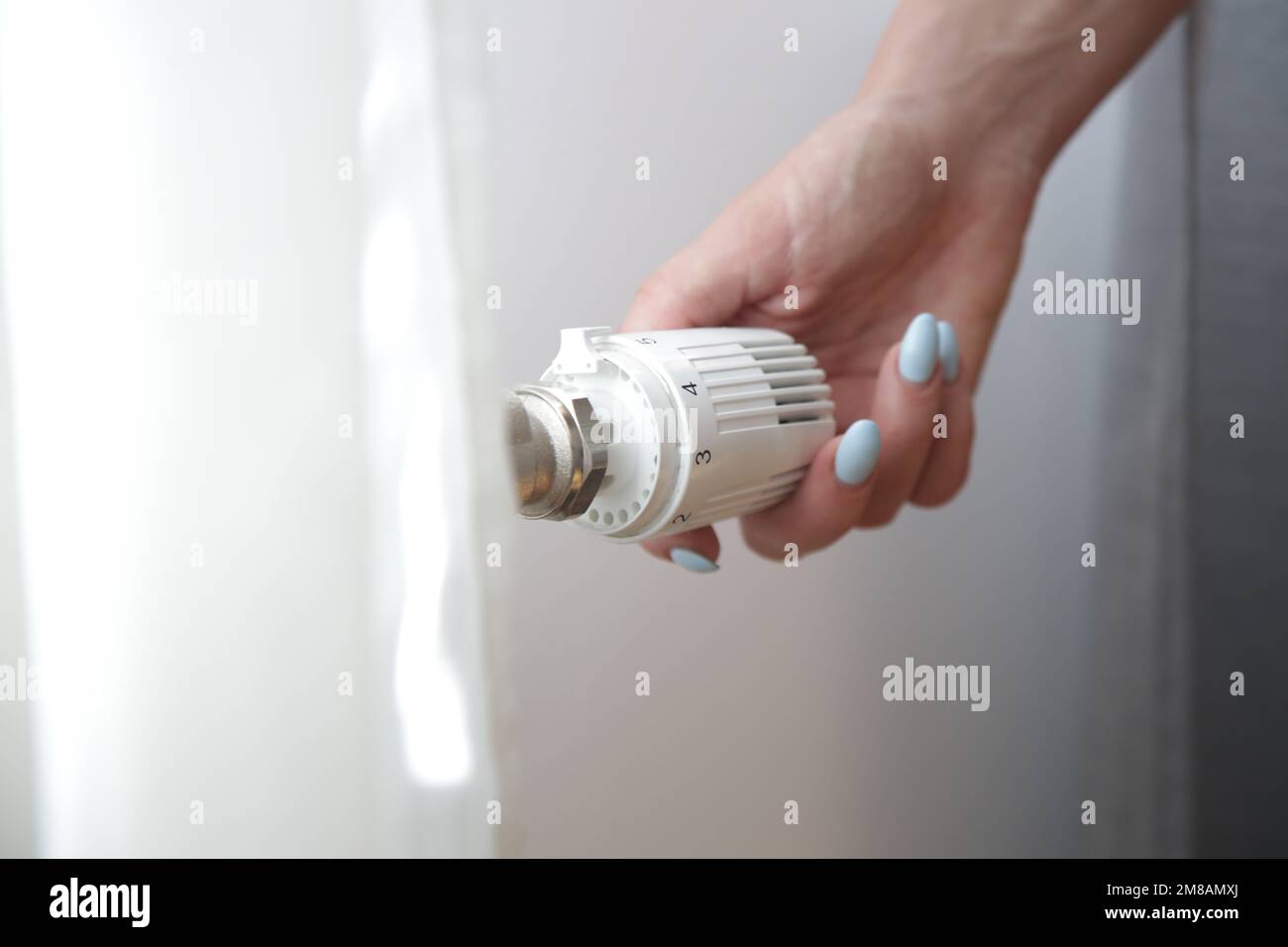 Closeup thermostatic radiator valve regulating hi-res stock photography ...