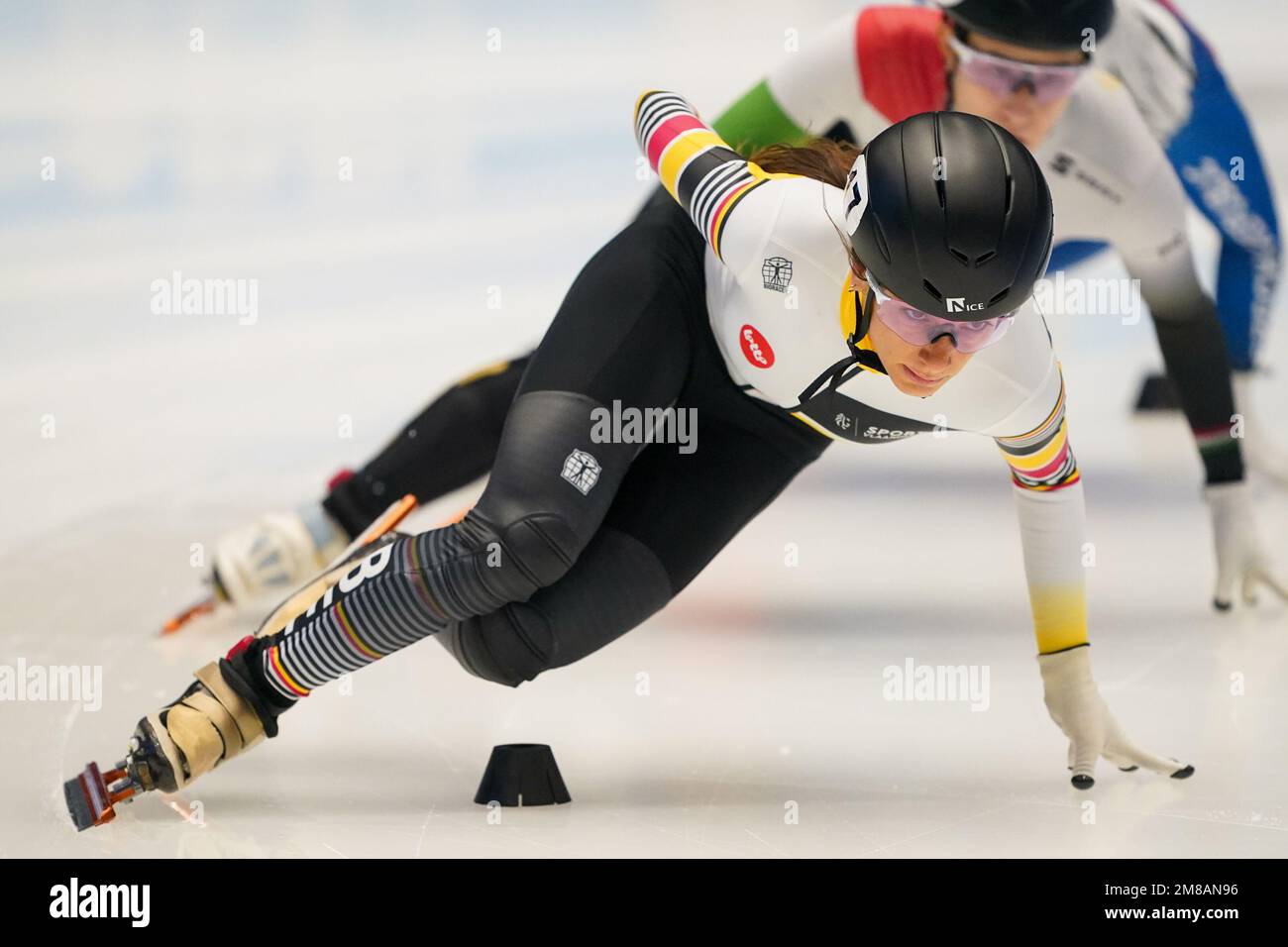 GDANSK, POLAND - JANUARY 13: Hanne Desmet of Belgium competing on the ...