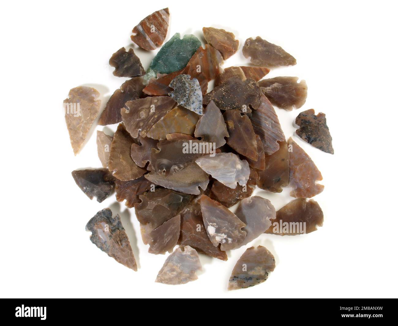 Stone Age Flint Stone Arrow Heads - Stone Arrows isolated on white ...
