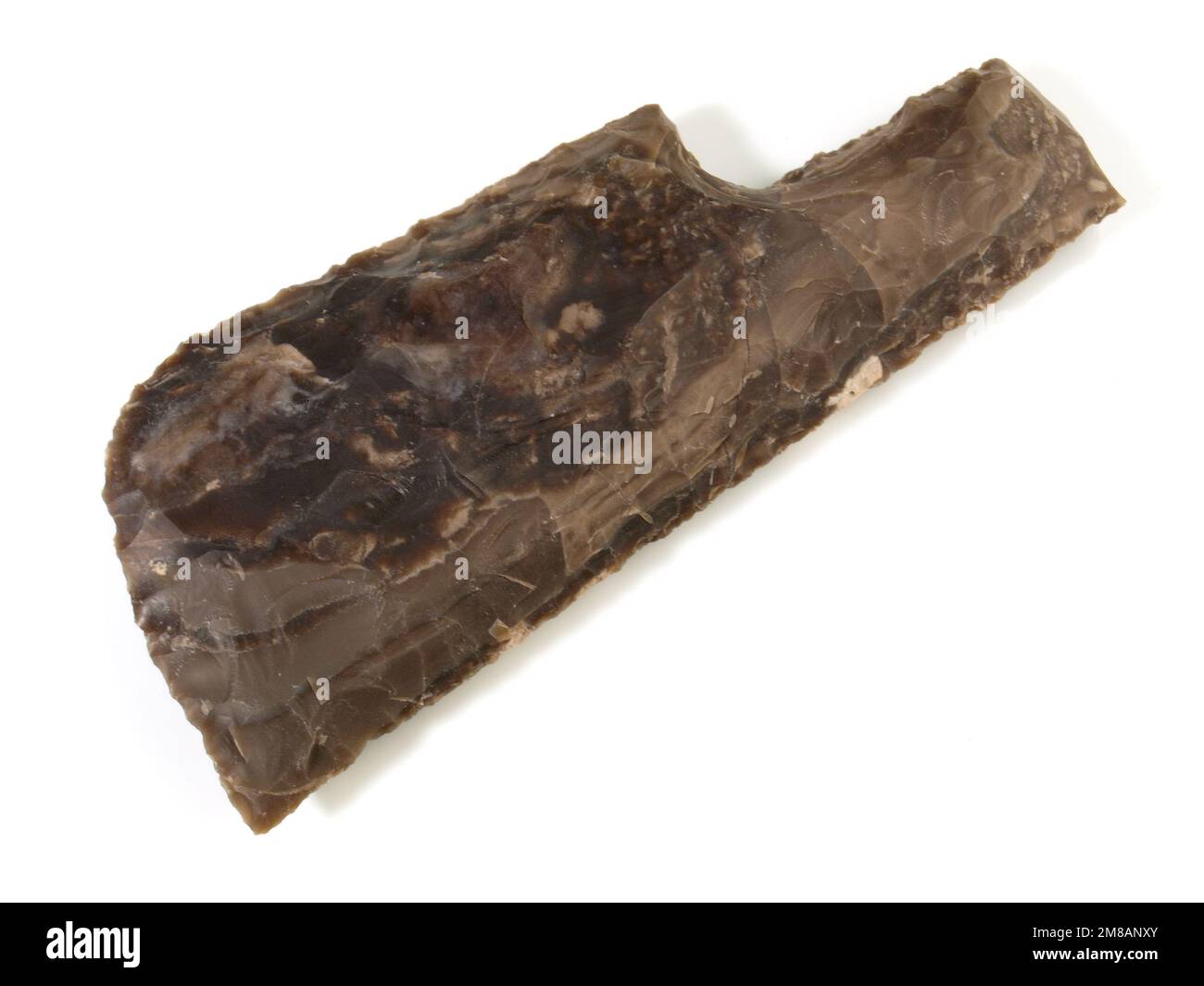 Stone Age Flint Stone Knife Blade isolated on white Background Stock ...