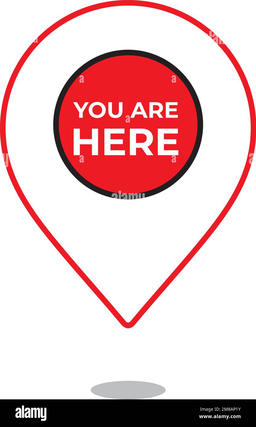 A vertical location sign with editable text: you are here Stock Vector ...