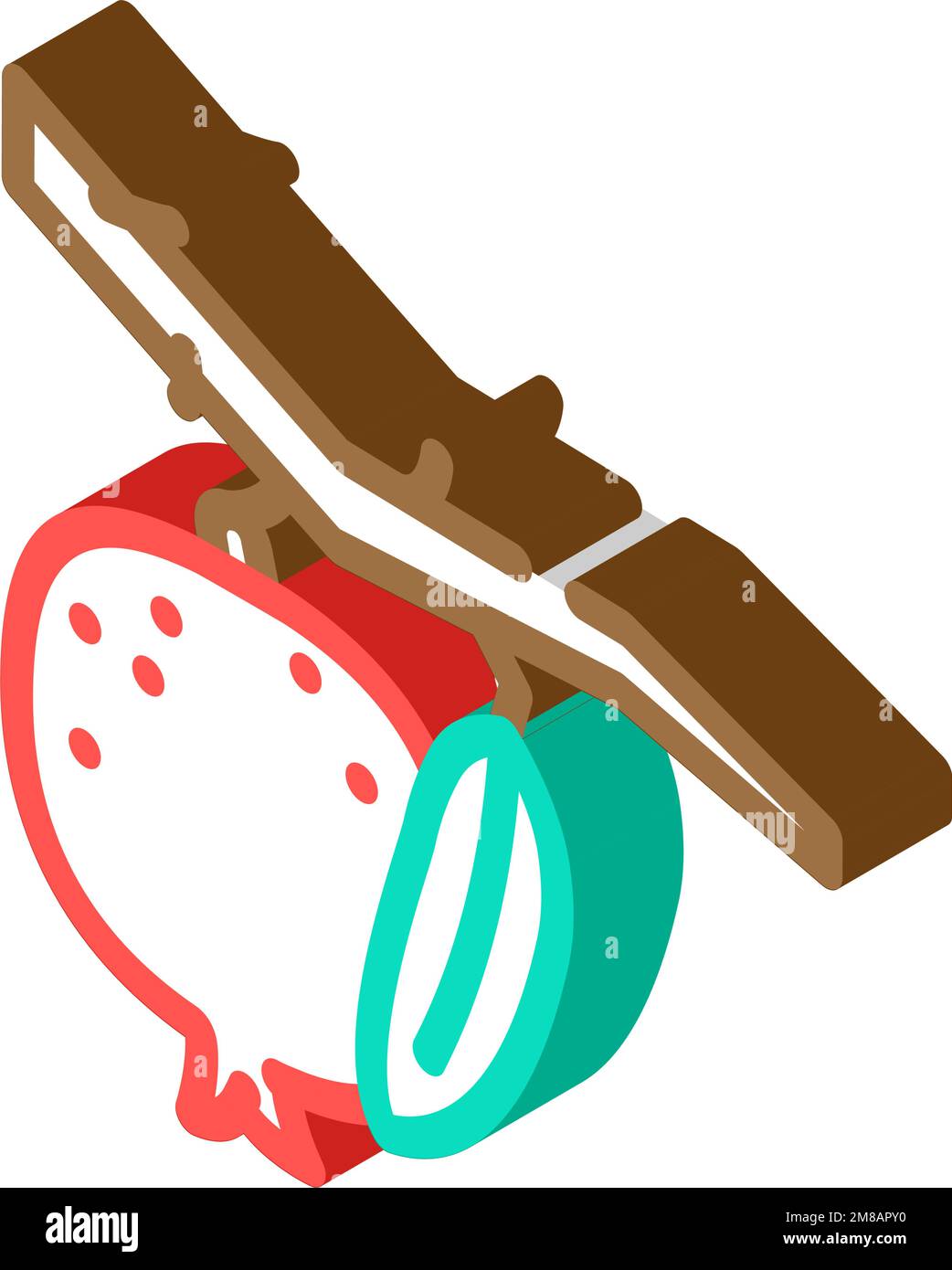 pomegranate branch leaf isometric icon vector illustration Stock Vector ...