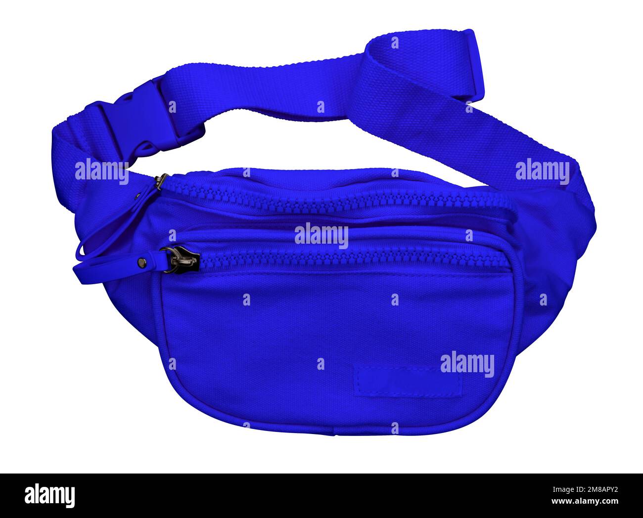 Blue waist bag for women, isolated on white. Clipping path included ...