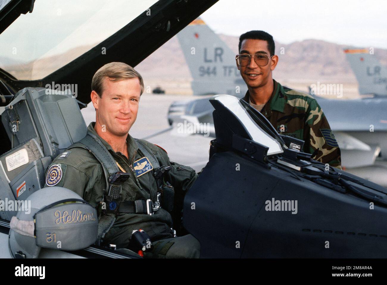 CPT Pat Shay, a pilot with the 944th Tactical Fighter Group, sits in ...