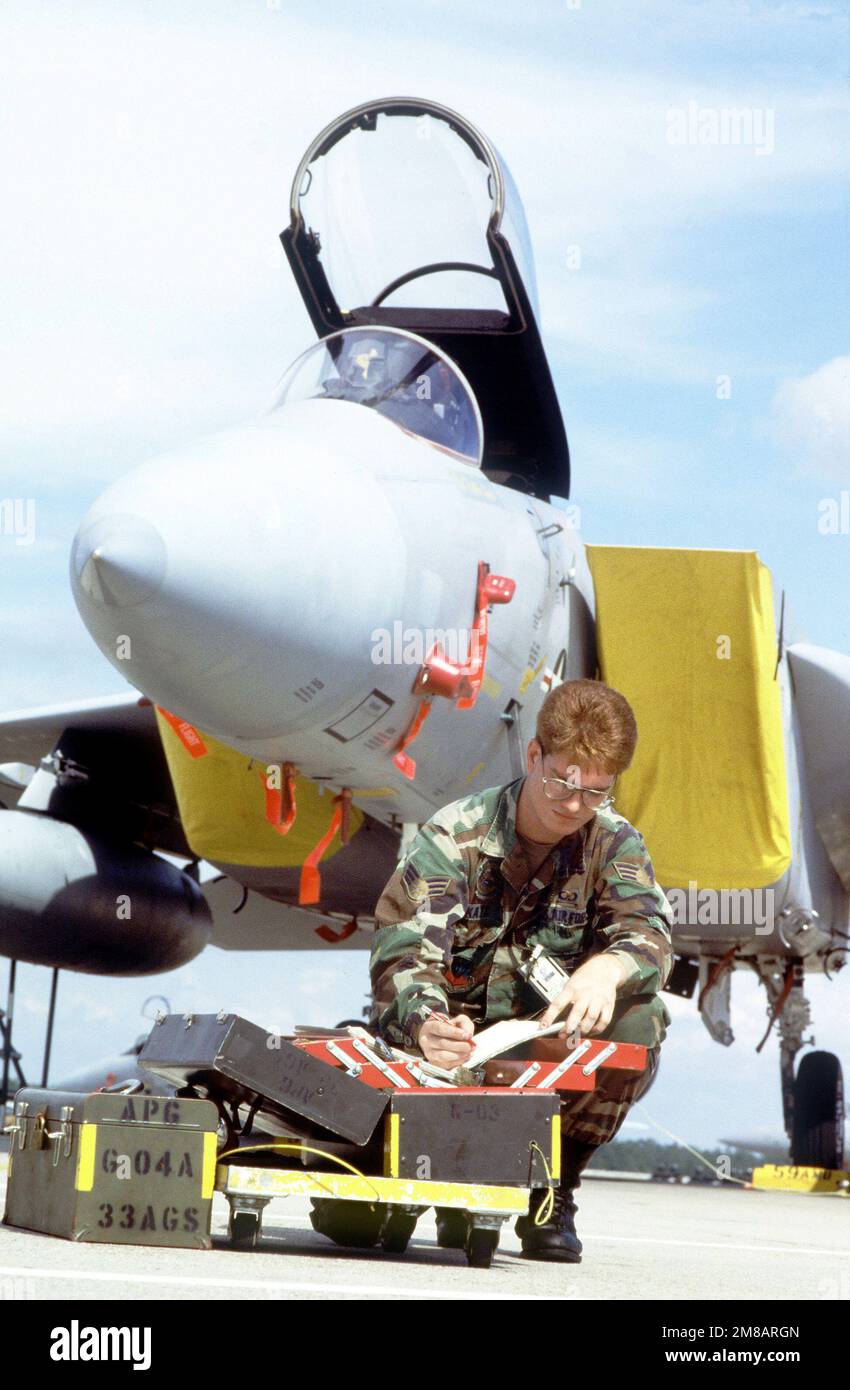 SENIOR AIRMAN Ron Katz of the 59th Aircraft Maintenance Unit ...