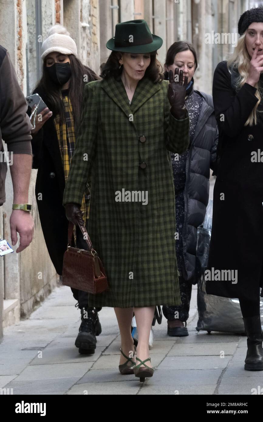 Tina Fey during the filming of Haunting in Venice directed by Kenneth ...
