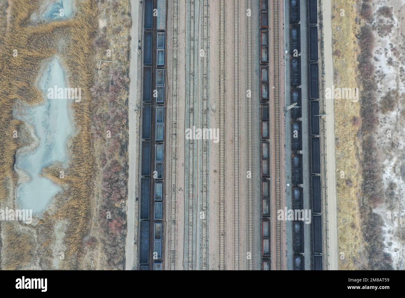 BAOTOU, CHINA - JANUARY 11, 2023 - A 10,000-ton train is assembled at ...
