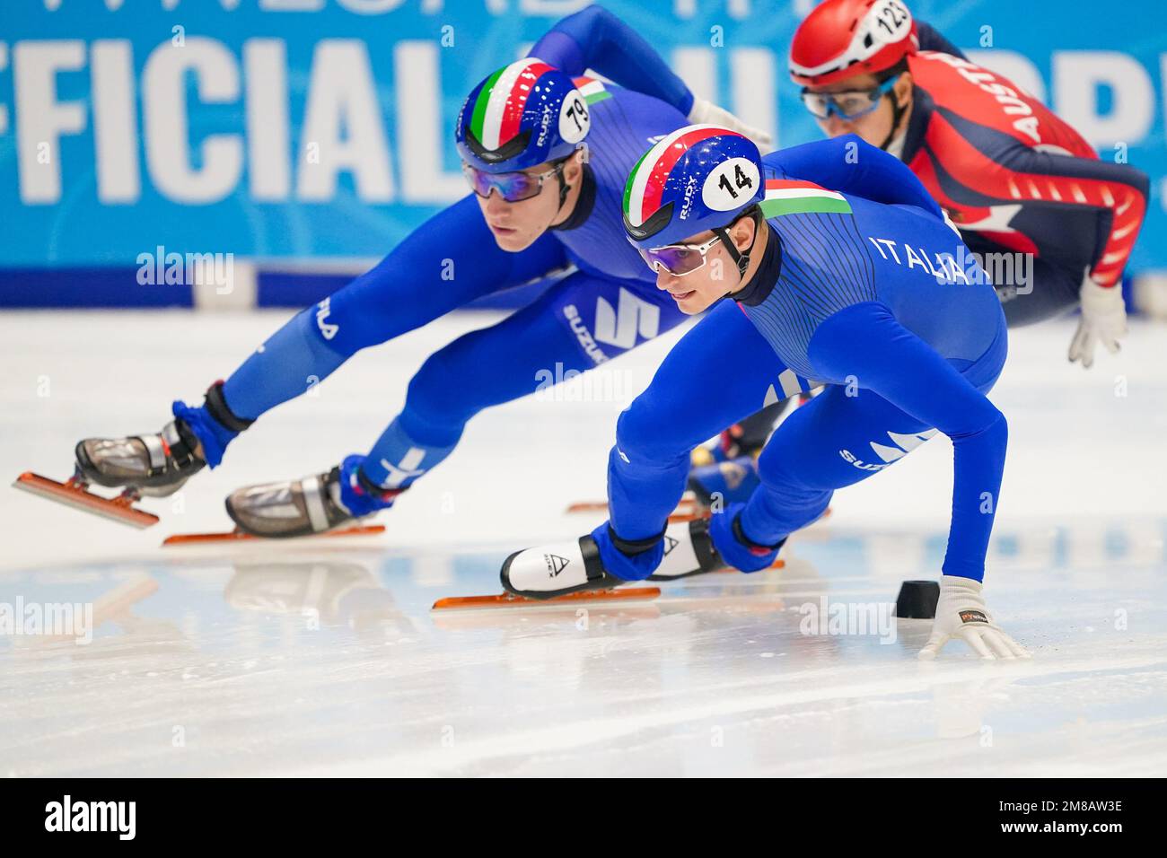 GDANSK, POLAND - JANUARY 13: Luca Spechenhauser of Italy competing on ...