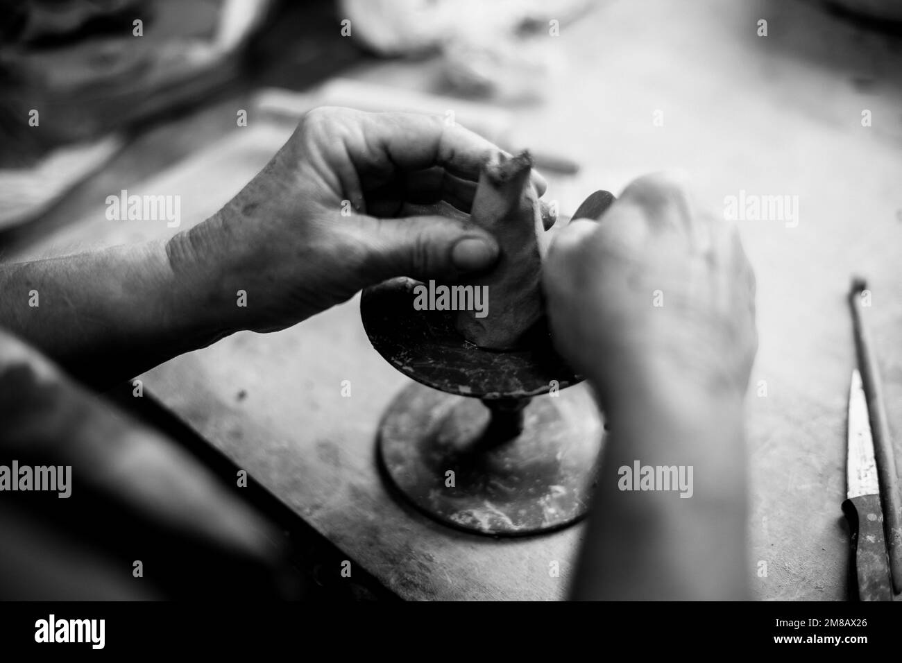 clay figures making artwork Stock Photo - Alamy