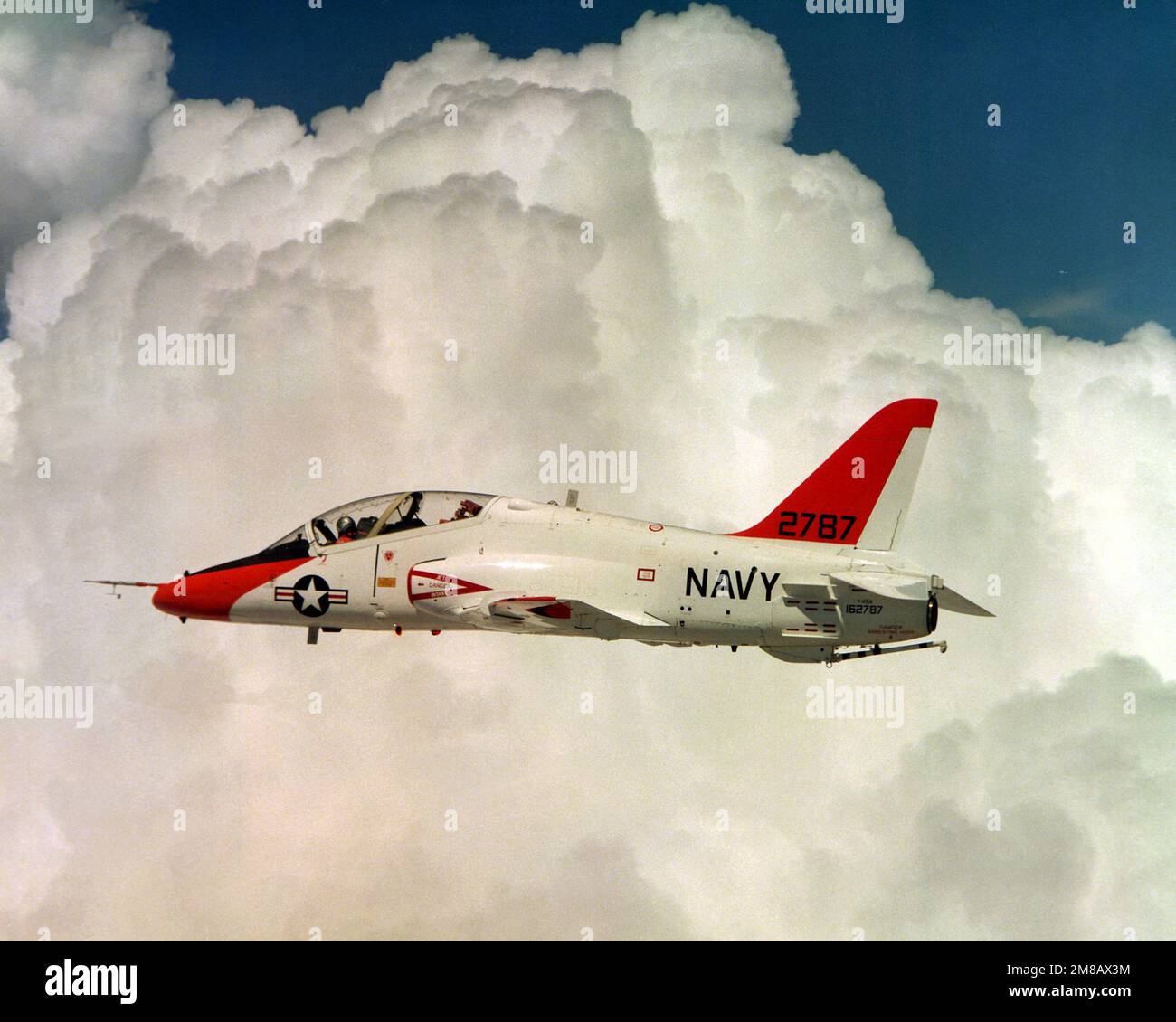 An air-to-air left side view of the Navy's new T-45A Goshawk training ...