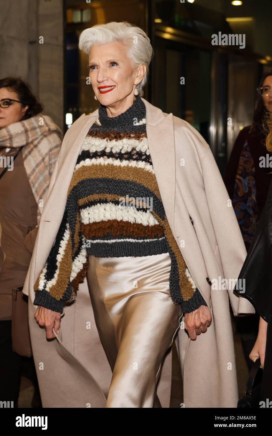 Milan, Italy. 12th Jan, 2023. Model and dietitian Maye Musk is seen on ...