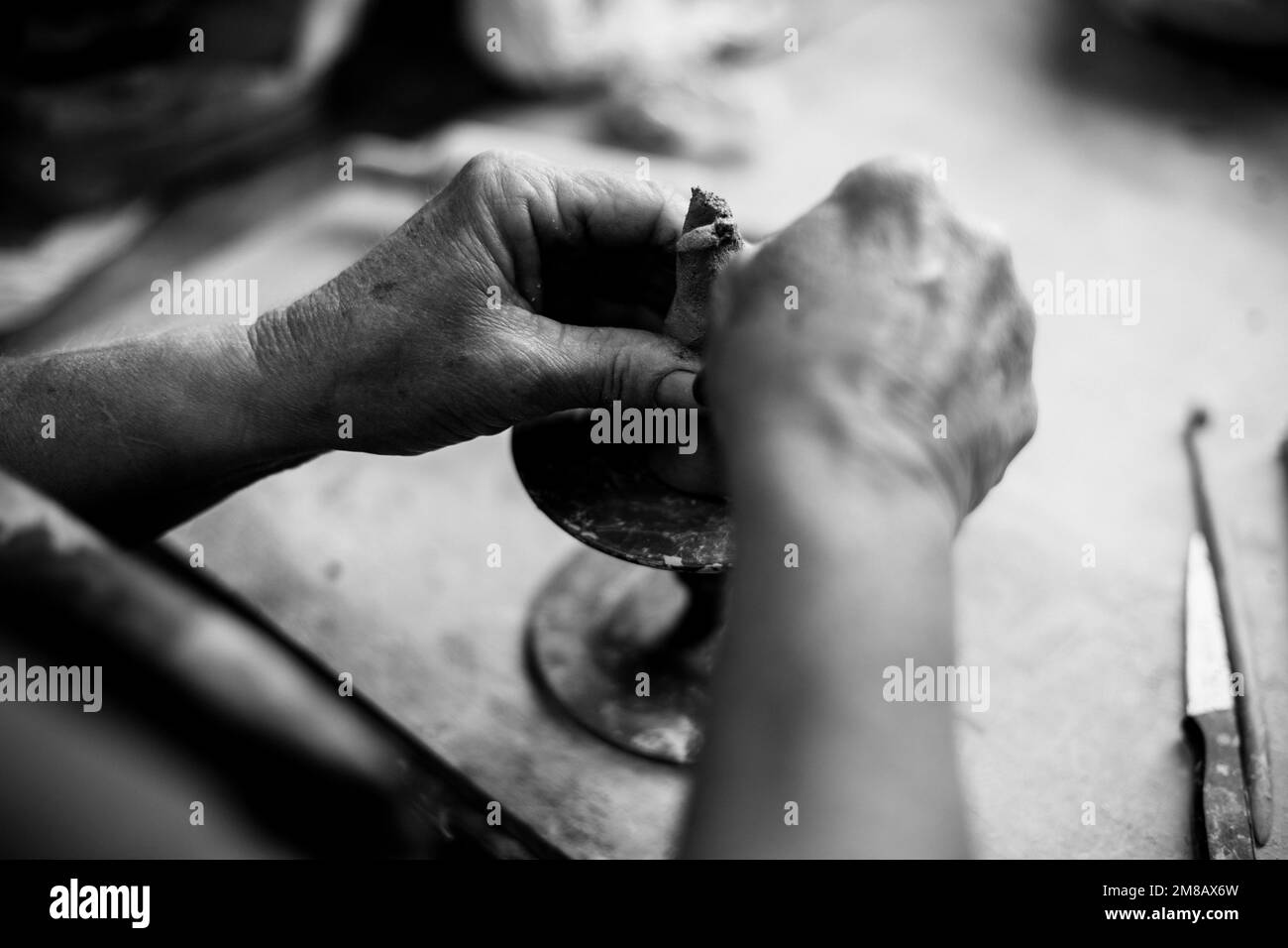clay figures making artwork Stock Photo - Alamy