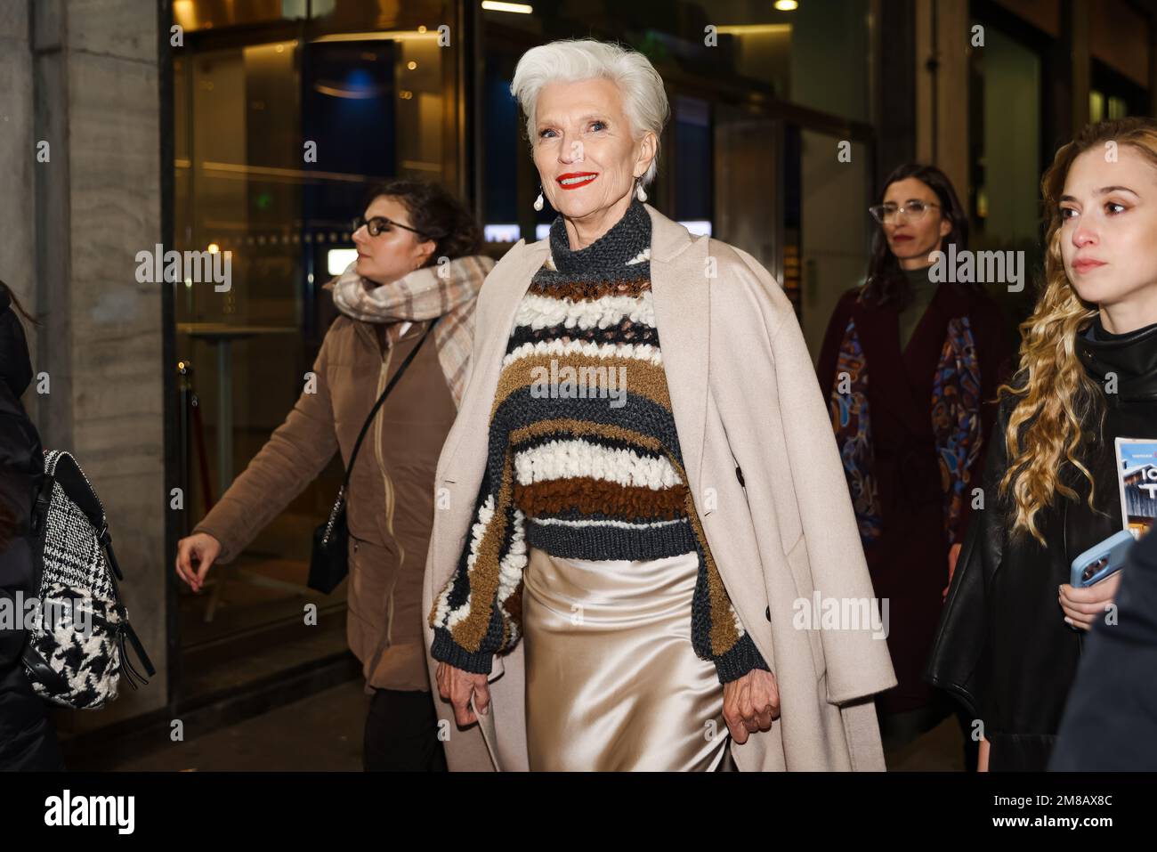 Milan, Italy. 12th Jan, 2023. Model and dietitian Maye Musk is seen on ...