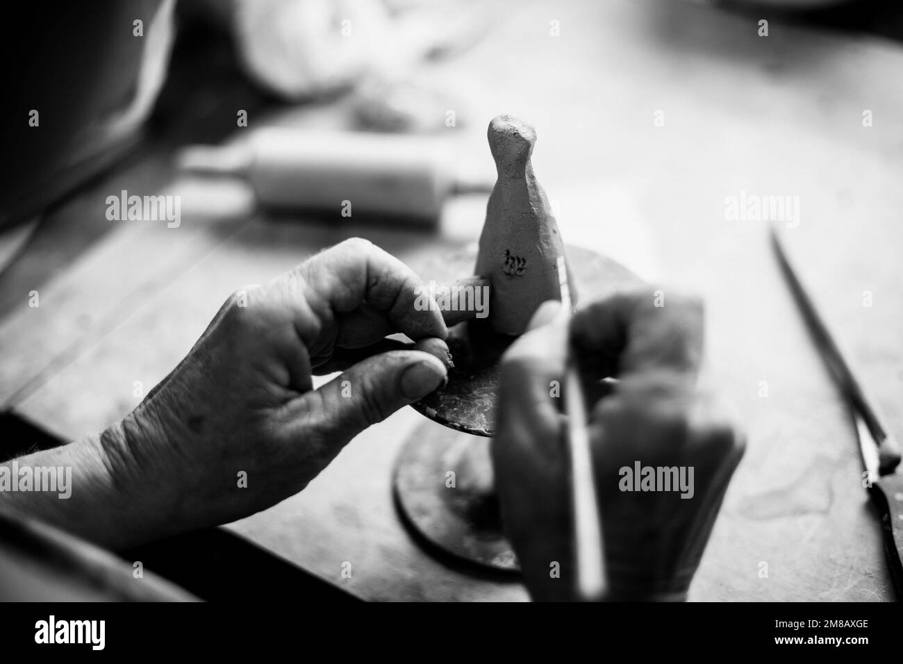 clay figures making artwork Stock Photo - Alamy