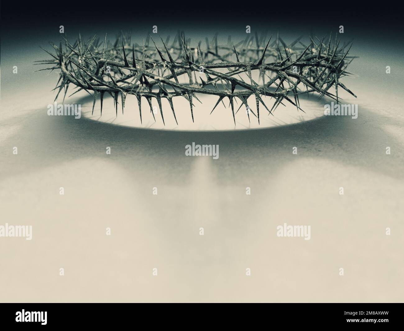 An ambiguity concept of branches of thorns woven into a crucifixion ...
