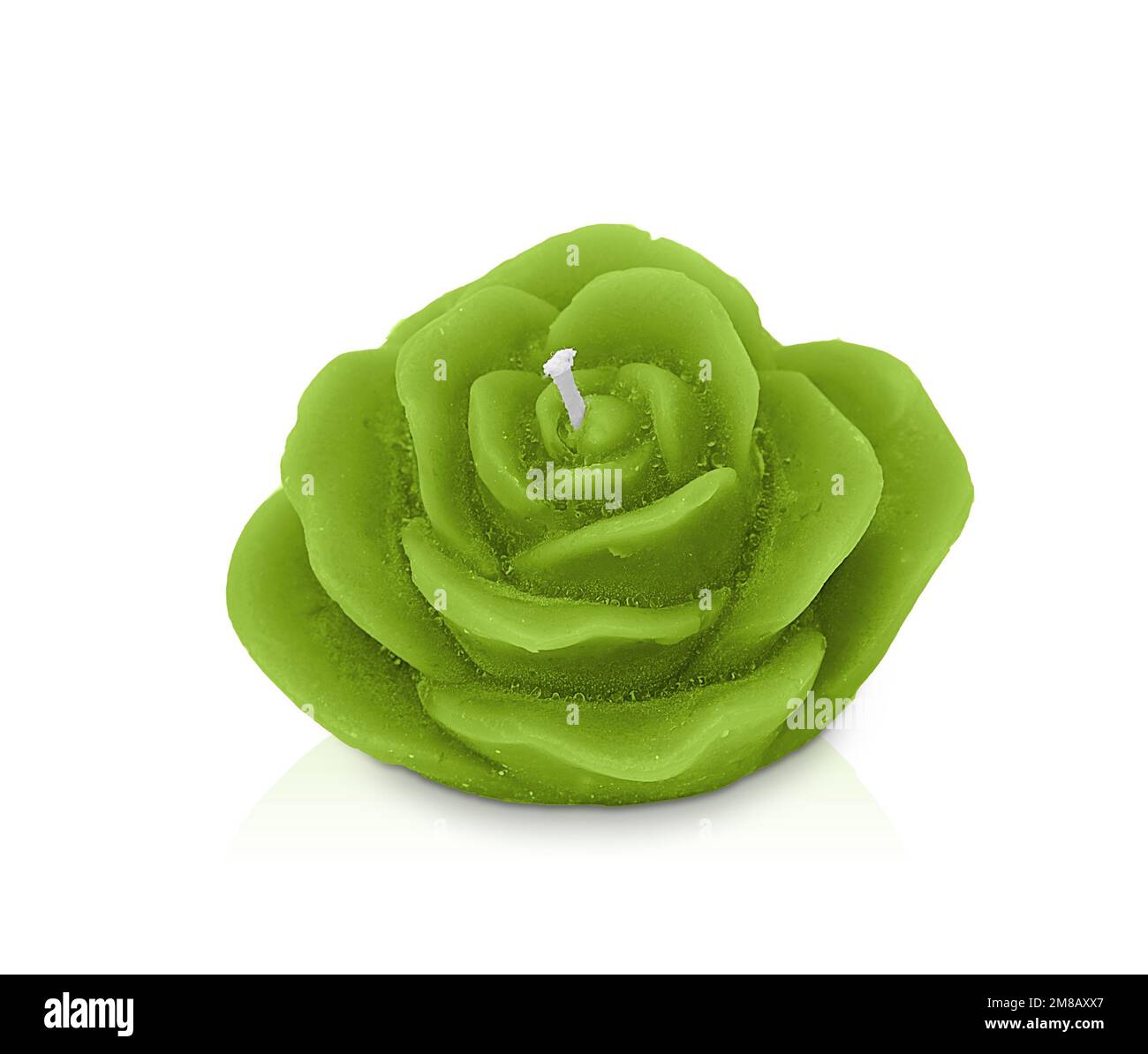 Scented candle of various colors isolated on white background in the ...