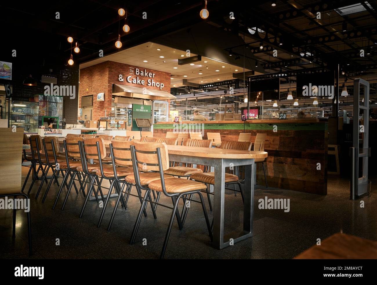 The café at Morrisons superstore in St Ives, Cambridgeshire, England ...