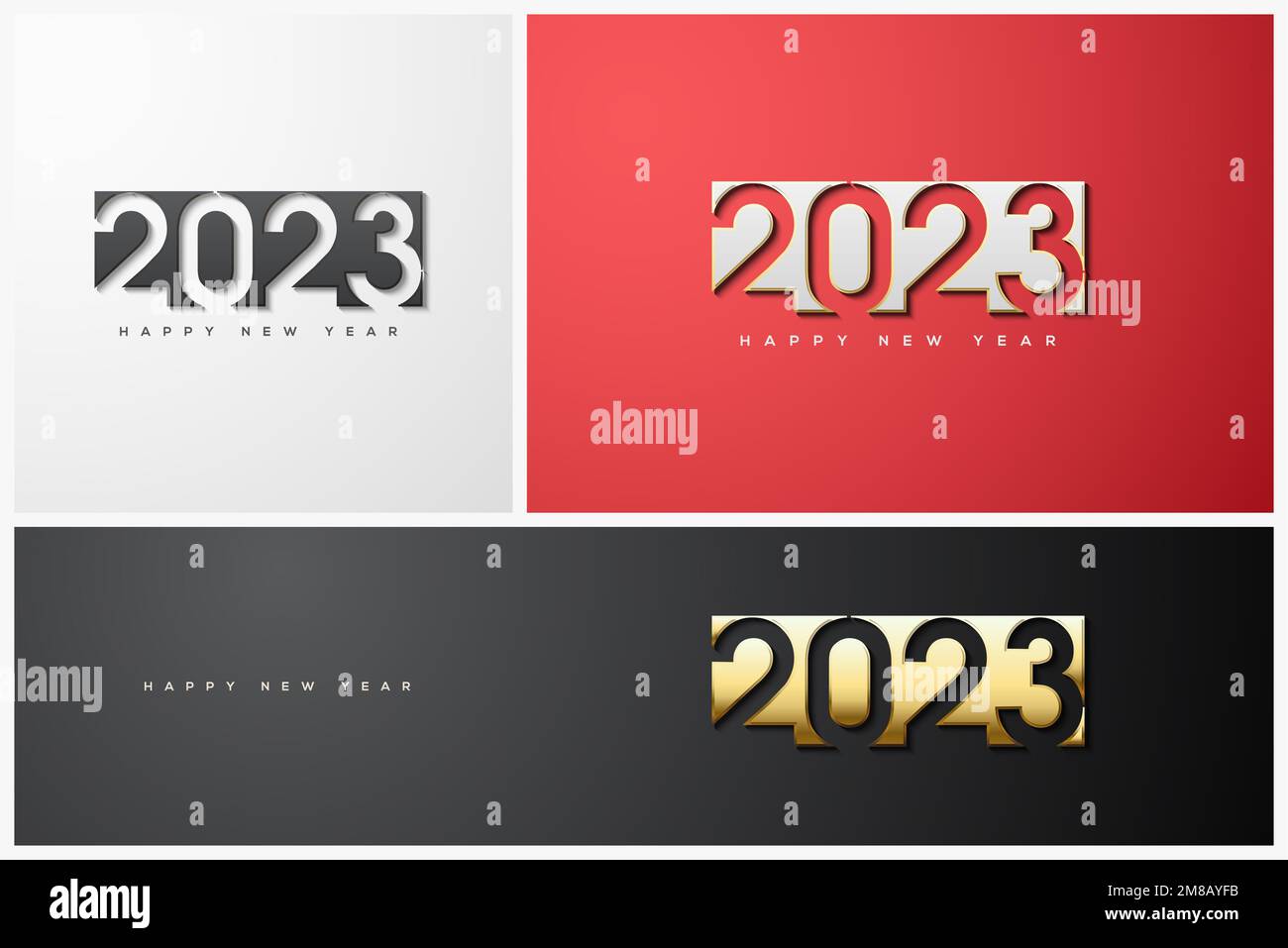 A happy new year 2023 in different colors Stock Photo - Alamy