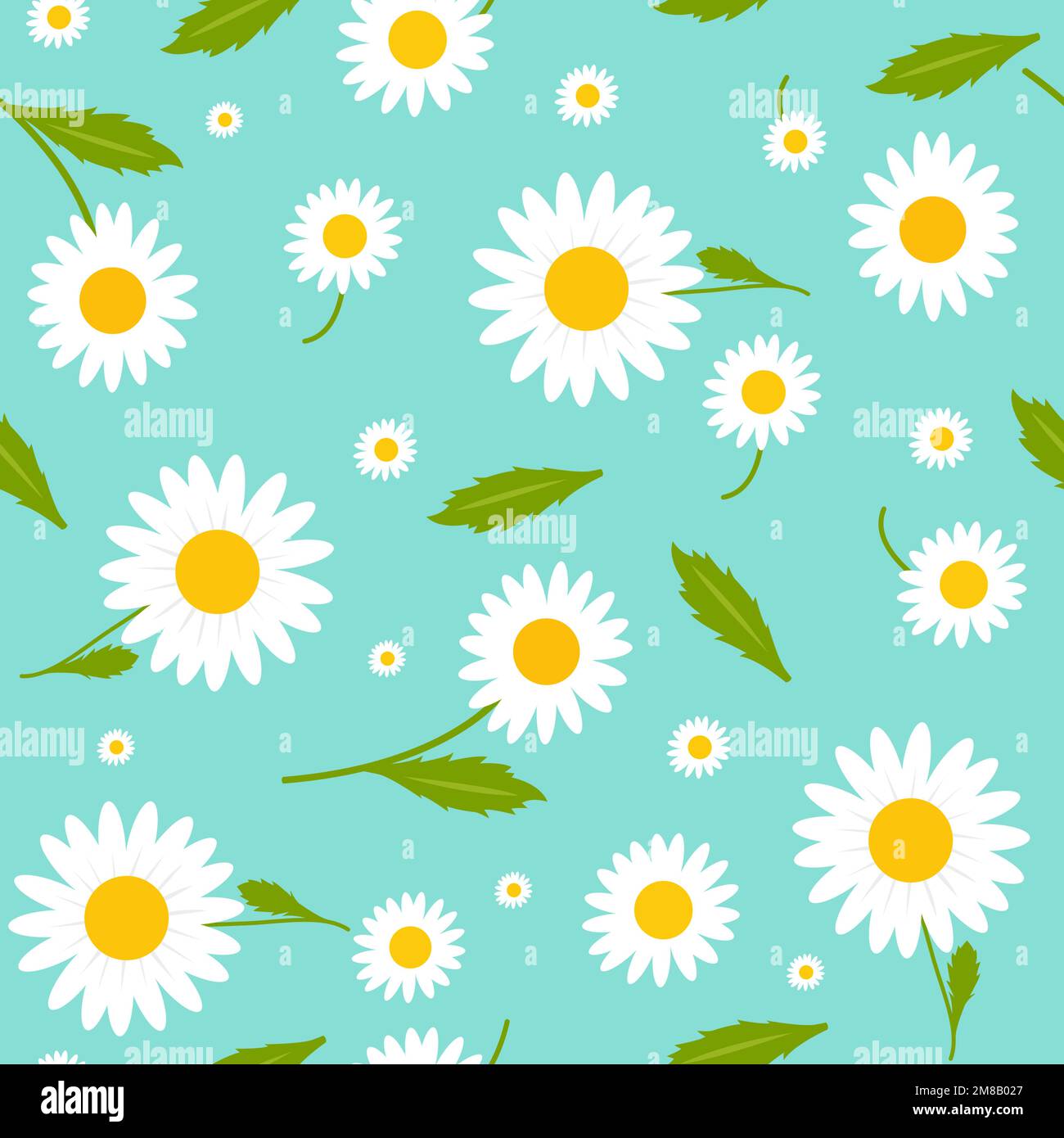 Daisy flowers background. Seamless pattern. Vector illustration Stock ...