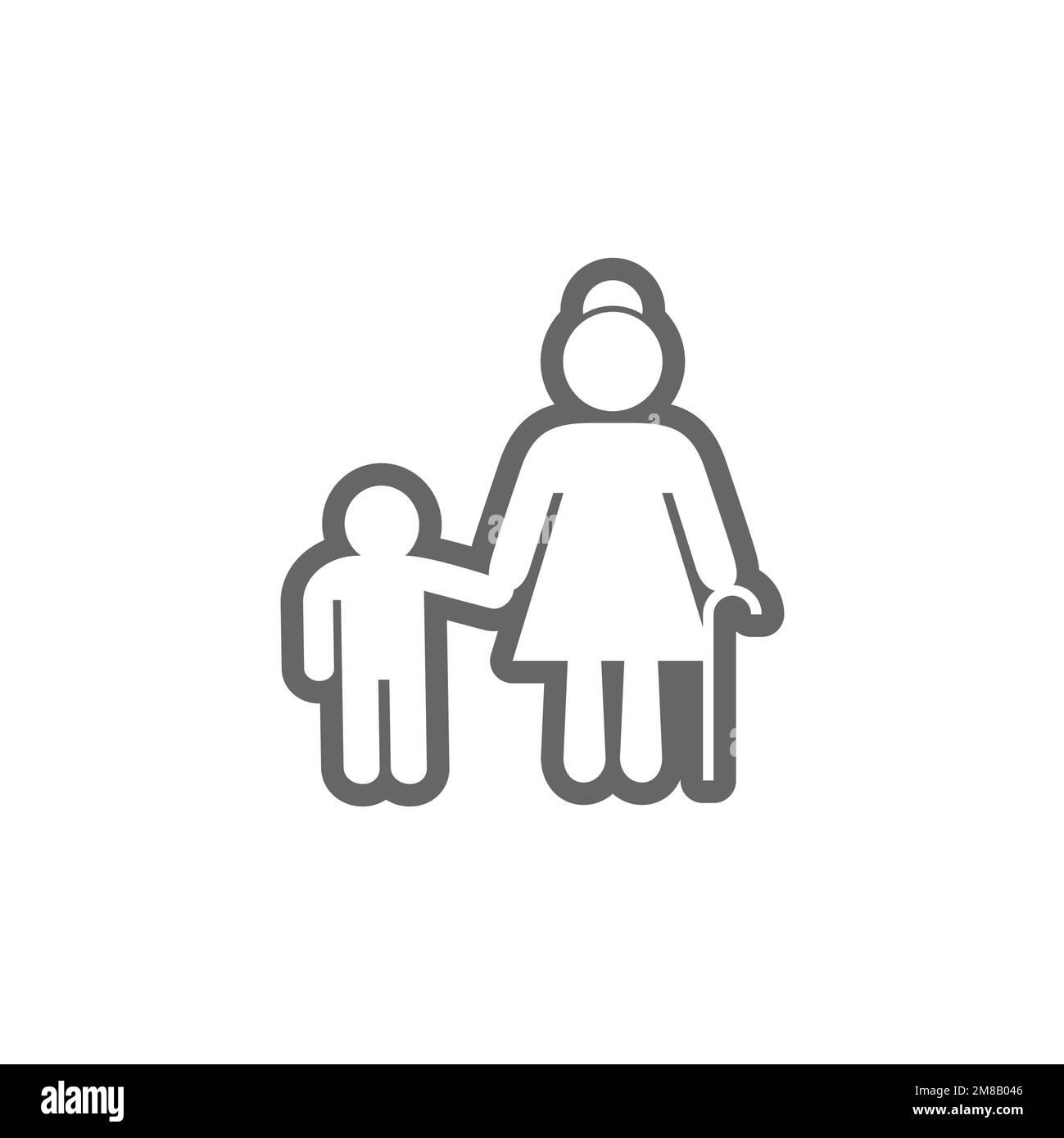 Grandma and grandson icon, graphic resource template, vector ...