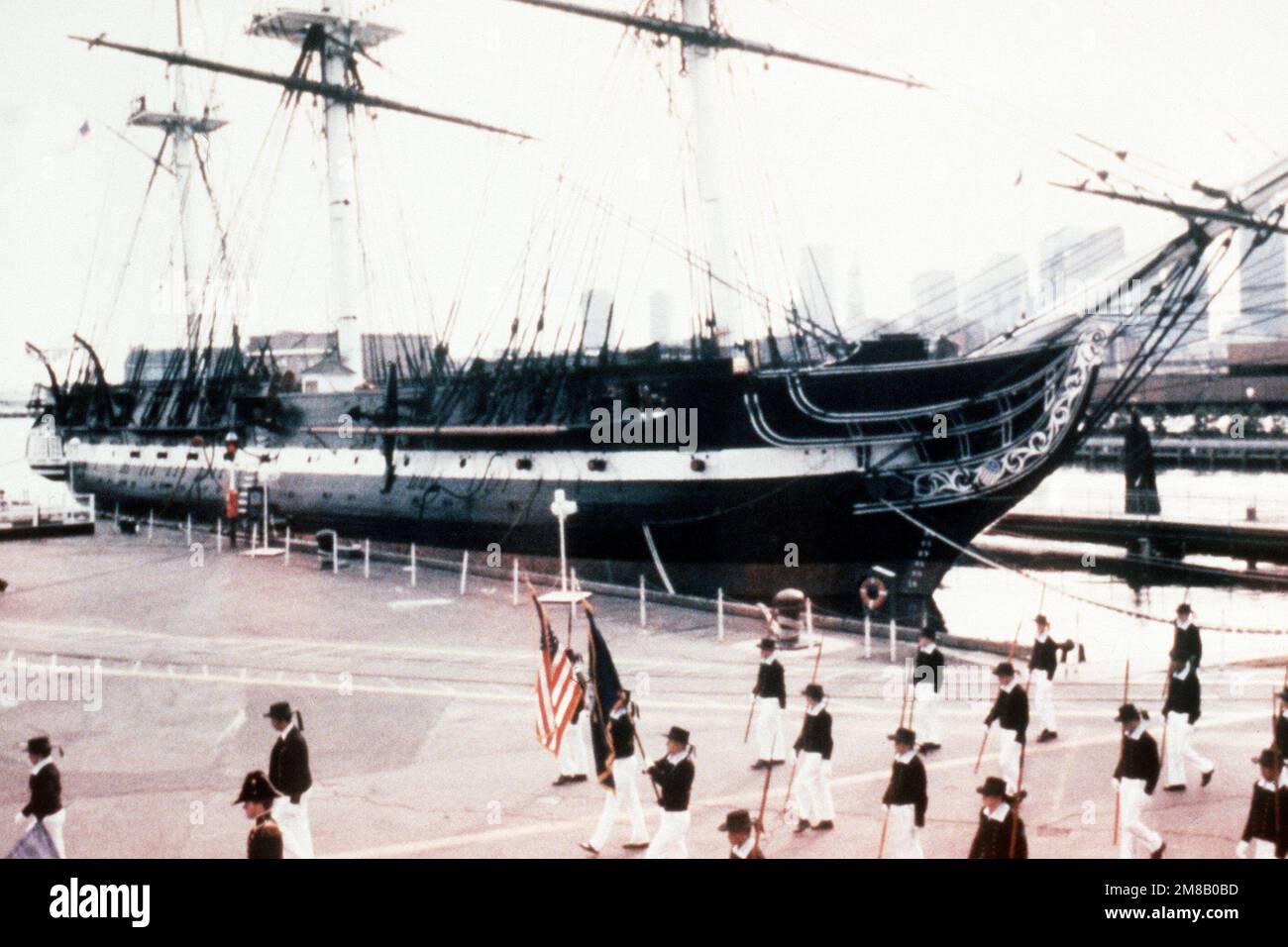 Members of the 44-gun sail frigate USS CONSTITUTION marching unit, the ...