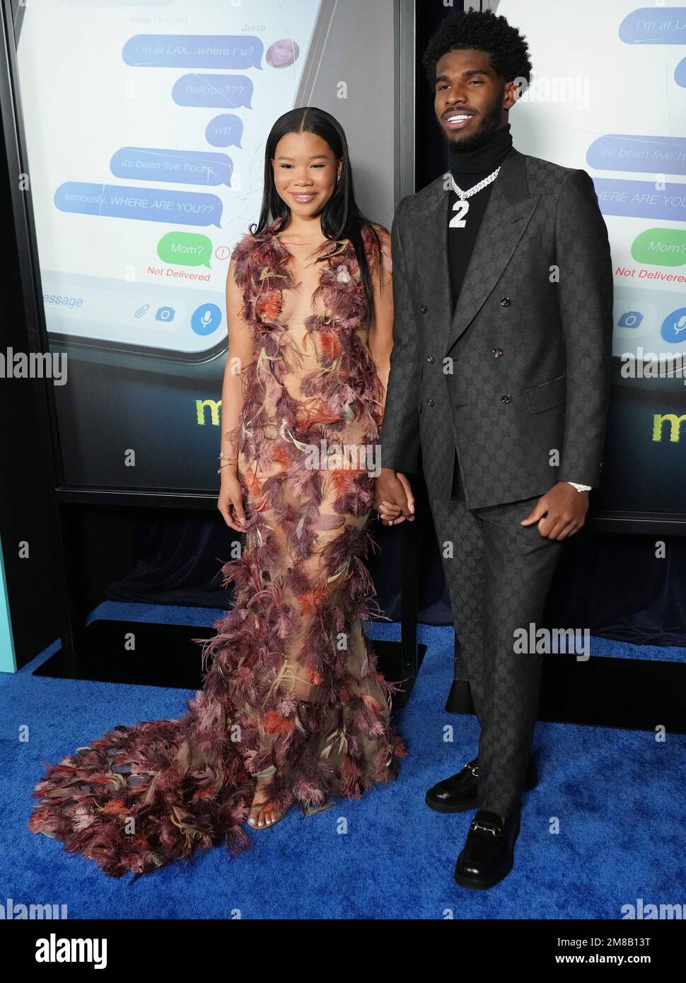 Los Angeles, CA, January 12, 2023. (L-R) Storm Reid and Shakur Sanders ...