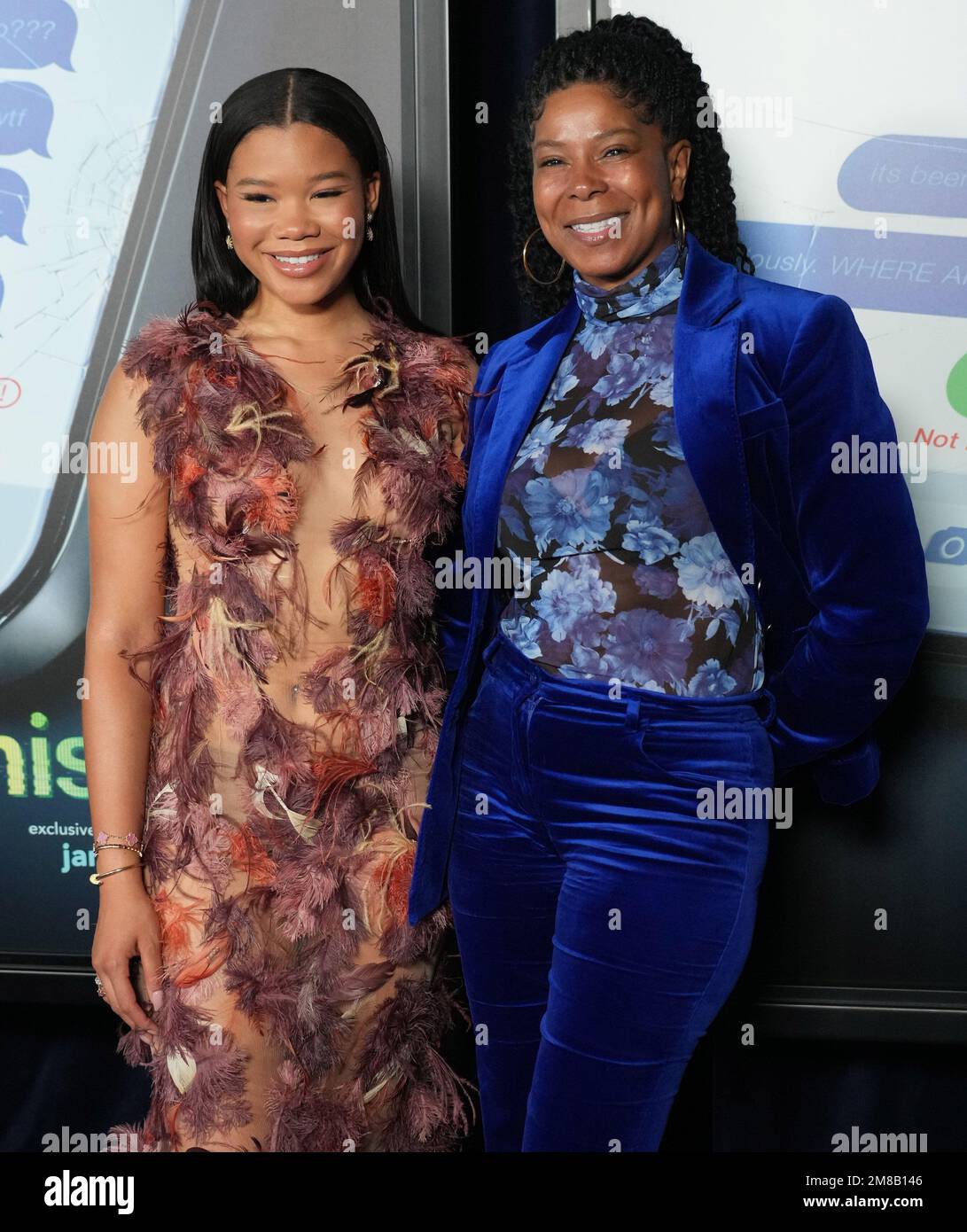 Los Angeles, CA, January 12, 2023. (L-R) Storm Reid and Mom arrives at ...
