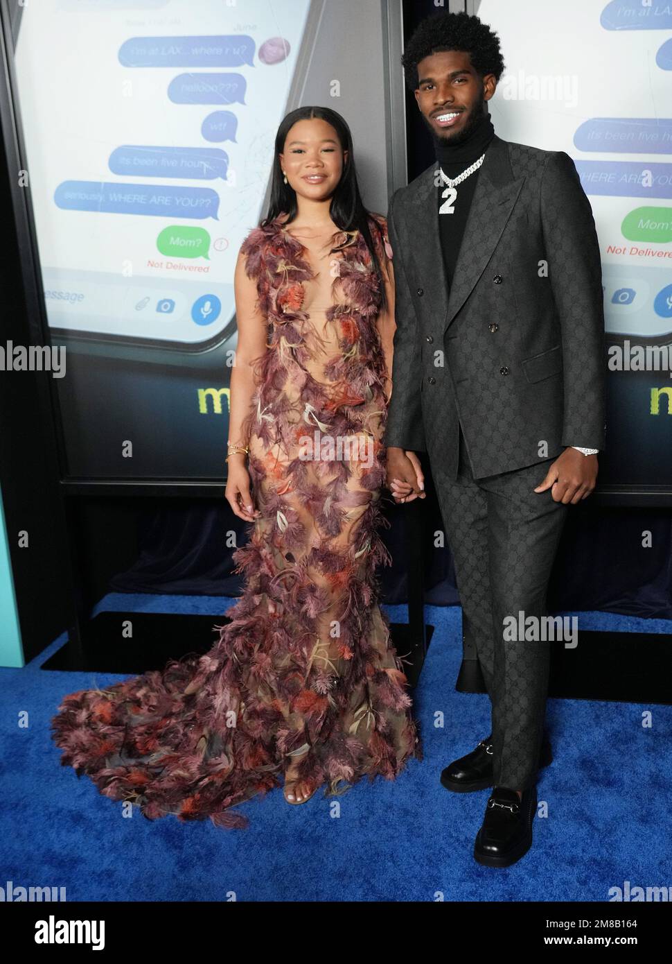 Los Angeles, CA, January 12, 2023. (L-R) Storm Reid and Shakur Sanders ...
